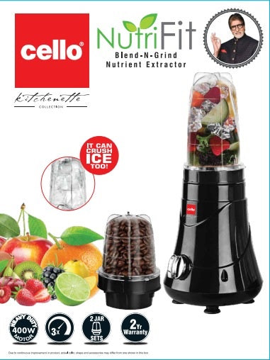 Cello Nutri Fit Blender 400W – Blend & Grind for Healthy Living